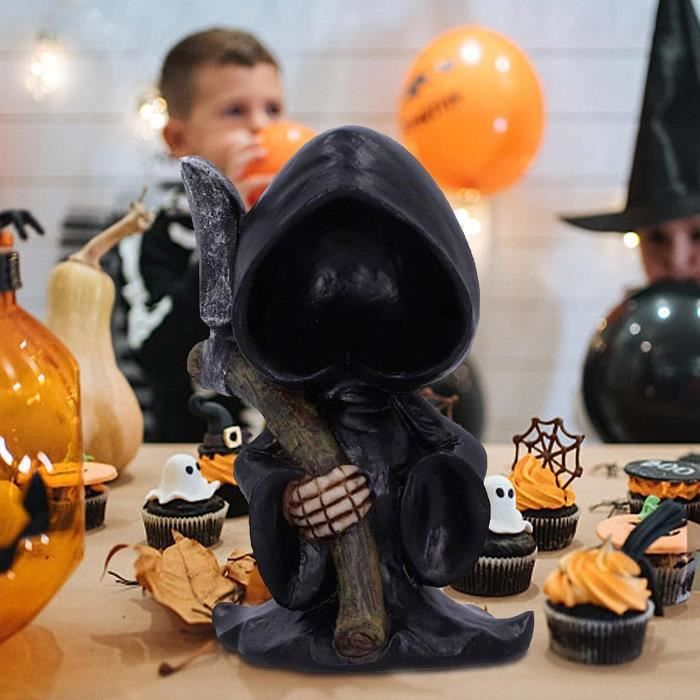 Mini Statue De La Mort | Statue De Faucheuse Assise En Résine ...