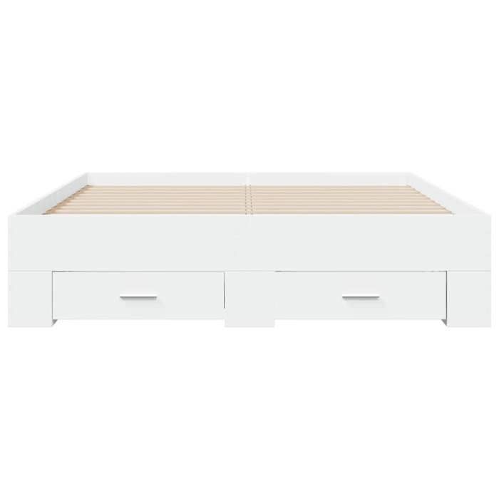WIENS Structure de lit avec tiroirs - Contemporain design - blanc ...