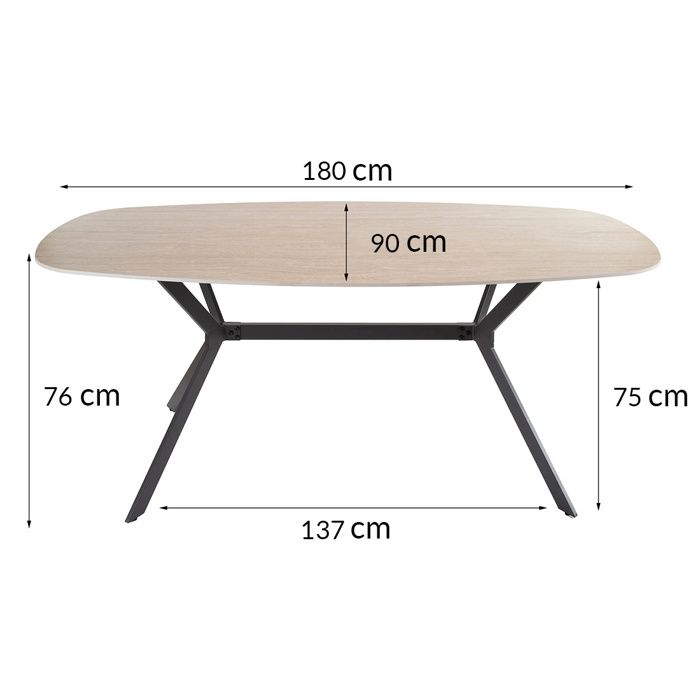 Ruben - table à manger - plateau en céramique effet travertin - pieds ...
