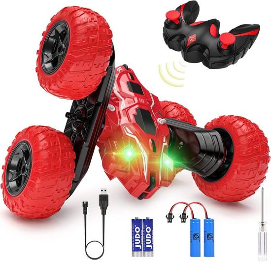 Voiture Télécommandée Enfant 4Wd 360°Rotation Stunt Car Offroad Rc Véhicule Avec Led 2.4Ghz Rc ...