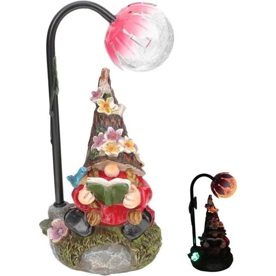 Ornement Solaire Figurine De Gnome Lumineux Décoration Extérieure Statue De Gnome De Noël ...