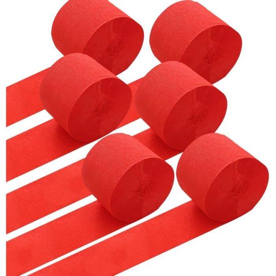 Lot De 12 Rouleaux Serpentin En Papier Crépon Rouge Pour Décoration De ...
