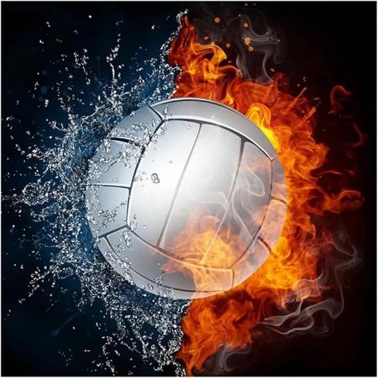 Kit De Peinture Diamant Par Numéro, Volley-Ball Eau 60X60Cm 5D Diy ...