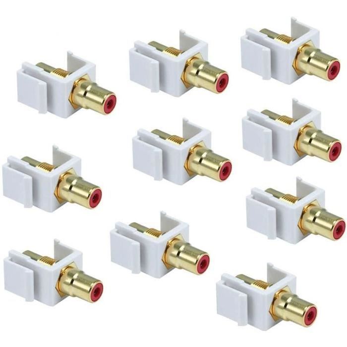 CABLE - CONNECTIQUE TV - VIDEO - SON 10Pack RCA Keystone Jack Insert ...