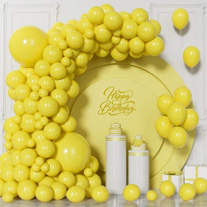 Ballons Jaunes, 130 Pièces Ballons Jaunes Kit D'Arche Guirlande, 5/9/10 ...