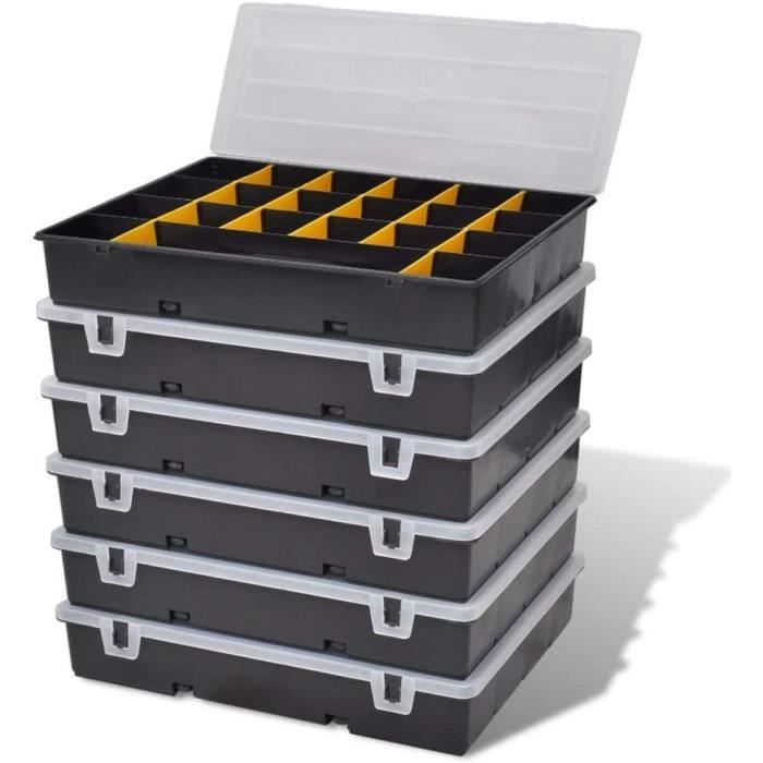 Lot de 6 Malettes de Rangement Outils Boîte de Rangement Outil avec ...