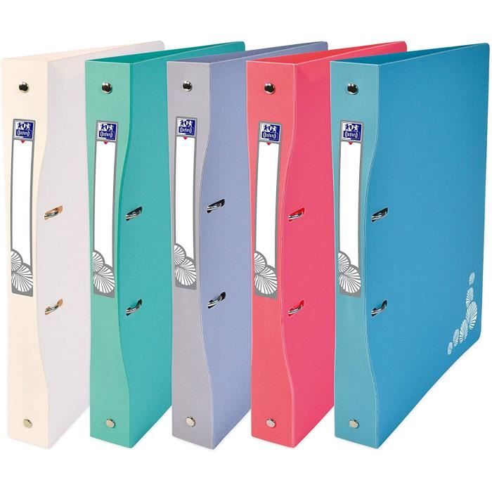 Oxford Classeur Pastel A4Xl Dos 40Mm 4 Anneaux Ronds Couverture Polypro ...