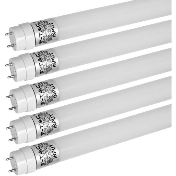 Lot de 5 tubes LED T8 120 cm 18 W 1850 lm Lumière blanche 6500 K ...