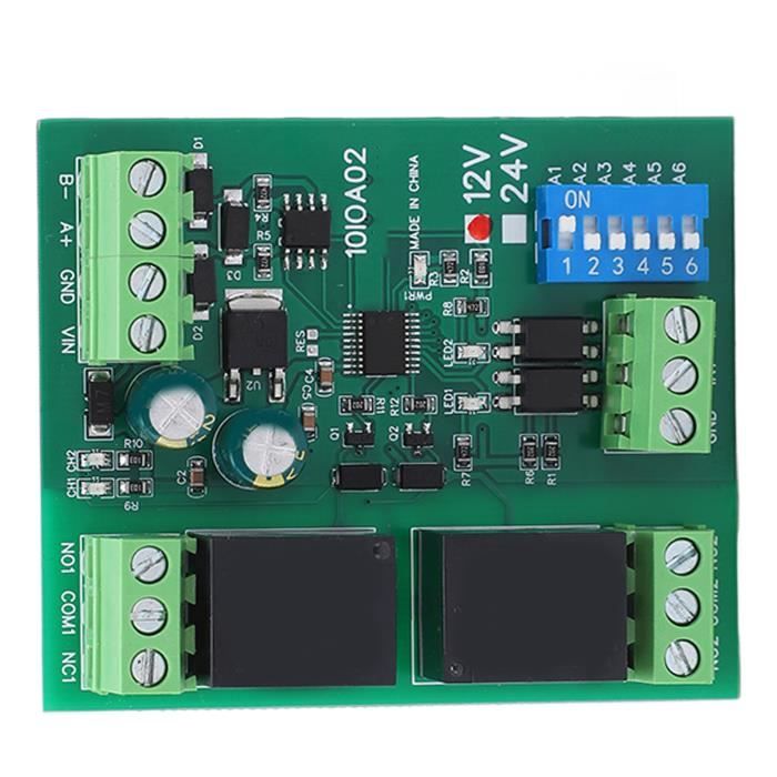 HURRISE carte de relais à 2 canaux Module relais 2 canaux RS485 ...