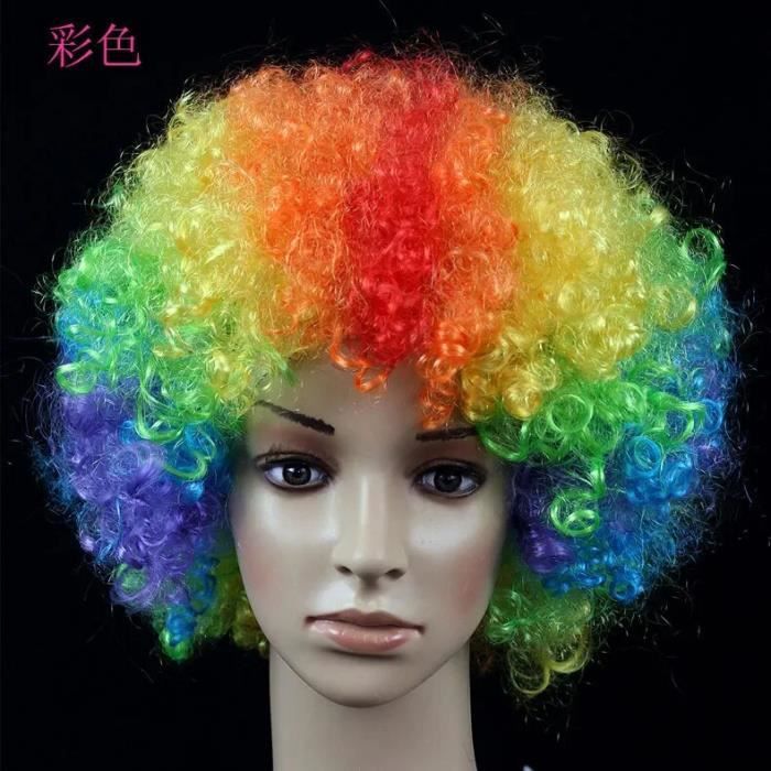 Perruque Clown Bouclée - MULTI - Cheveux de Cosplay - Enfant et Adulte ...