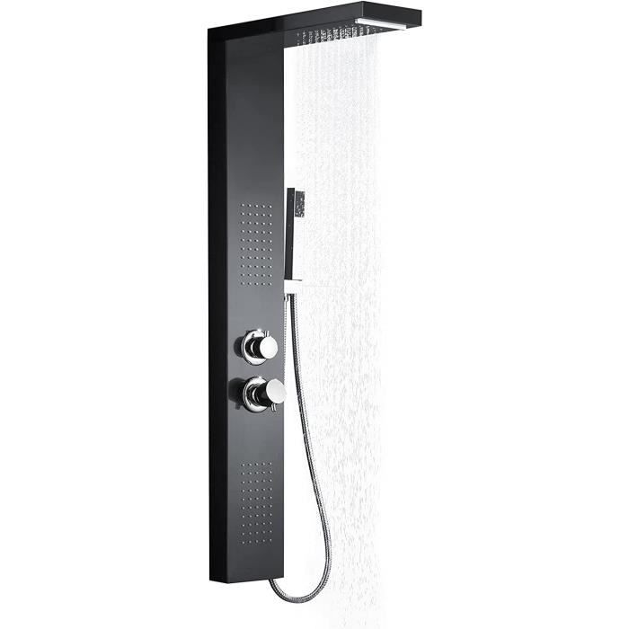 Colonne de douche - NAIZY - 4 en 1 - Acier inoxydable - Panneau ...