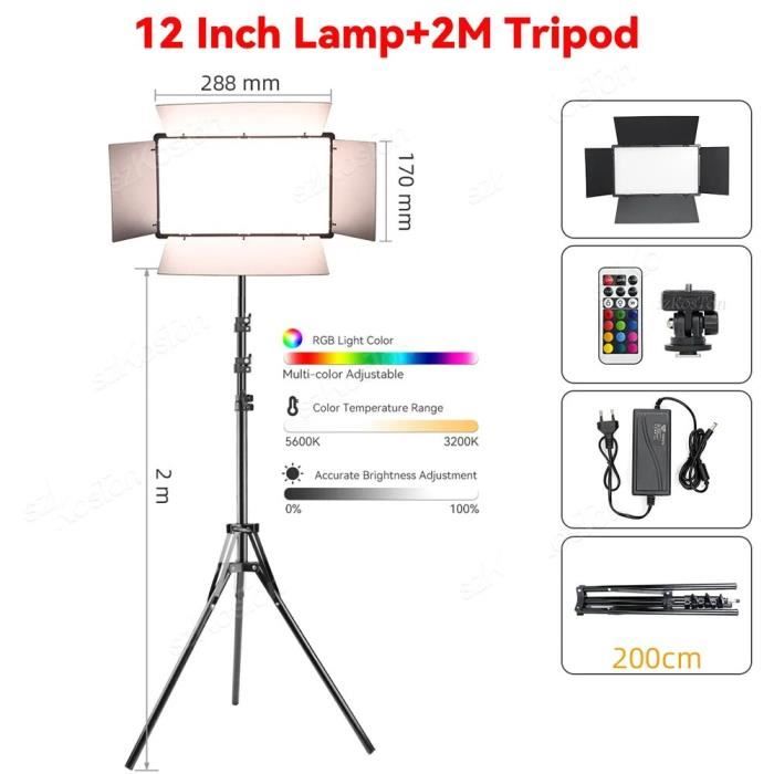 Lampe LED RGB Portable pour Studio Photo,panneau de remplissage ...