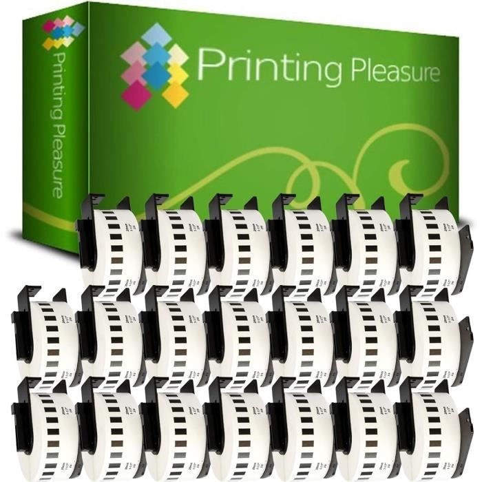20 X Dk22210 Étiquettes Continues Pour Brother P-Touch Ql-500 Ql-500Bw ...