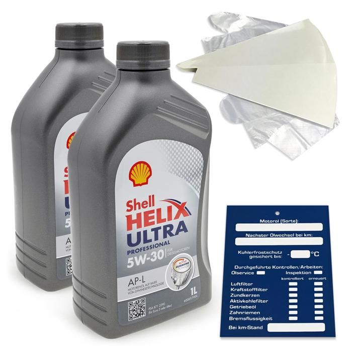 2 Litre Original Shell Helix Ultra Prof. AP-L 5W30 Huile 550040602 Acea ...