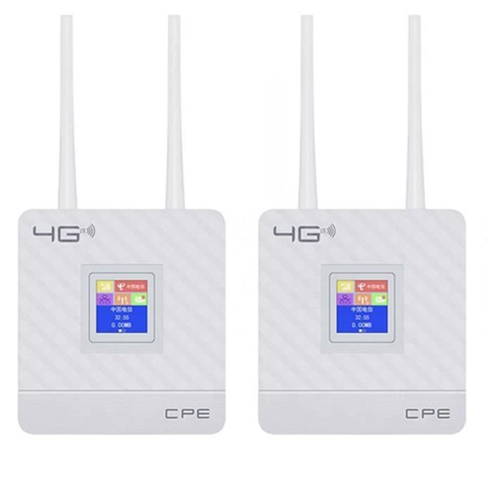2X CPE903 Lte Maison 3G 4G 2 Antennes Externes Modem Wifi CPE Routeur Sans Fil ûrPort RJ45 et ...