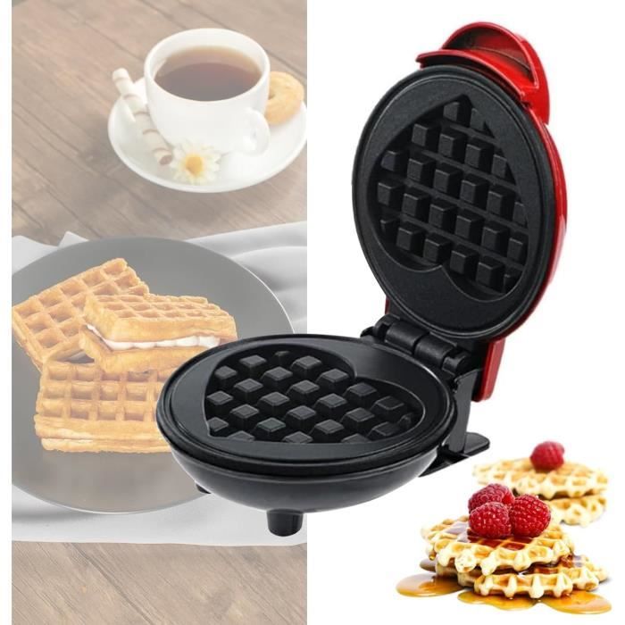 Mini gaufrier Machine à gaufres en forme de cœur pour petit déjeuner ...
