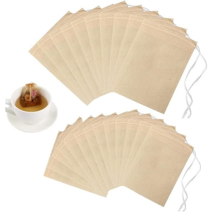 Lot de 200 Sachet The a Remplir Jetable, 2 Tailles Filtre à Thé ...