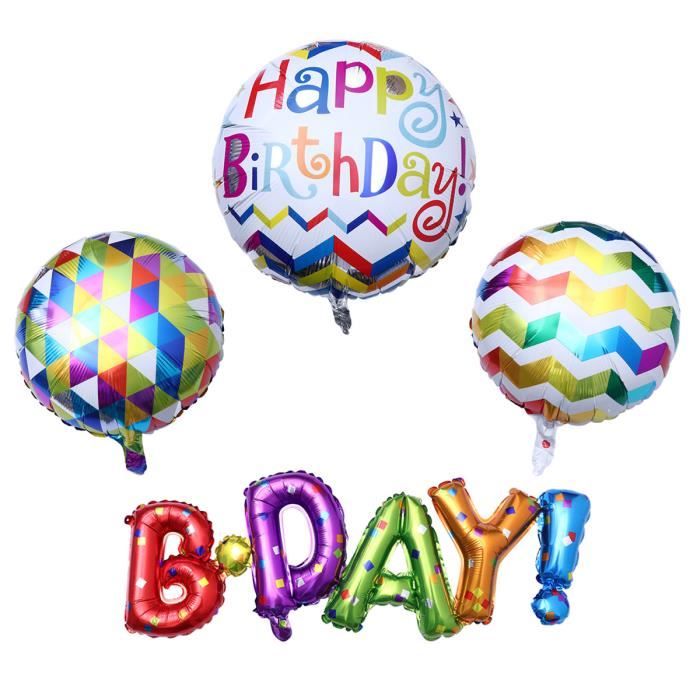 Ballons en aluminium colorés joyeux anniversaire lettre ballon décoration de fête ballons à ...