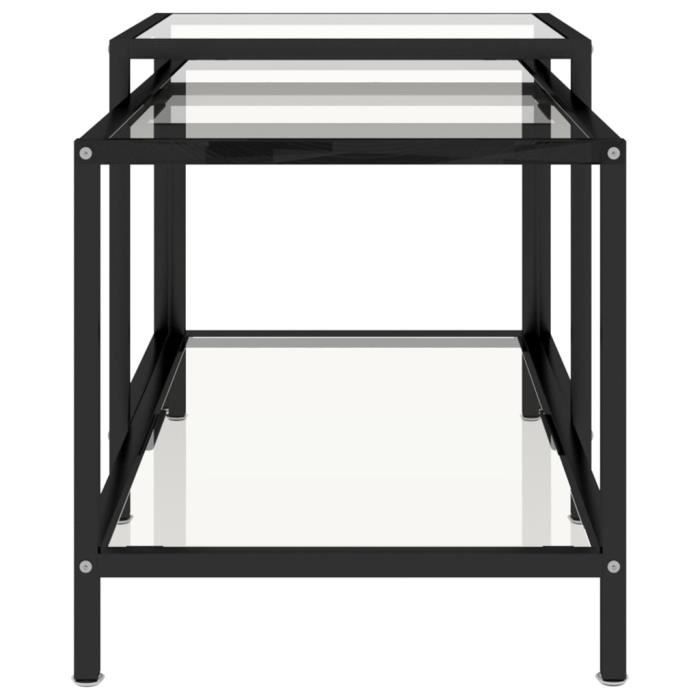 RHO - Tables - Tables à thé 2 pcs Verre trempé Transparent - DX2611 ...
