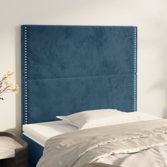 Têtes de lit - YOSOO - Bleu foncé - 90x5x78/88 cm - Velours - Cdiscount ...