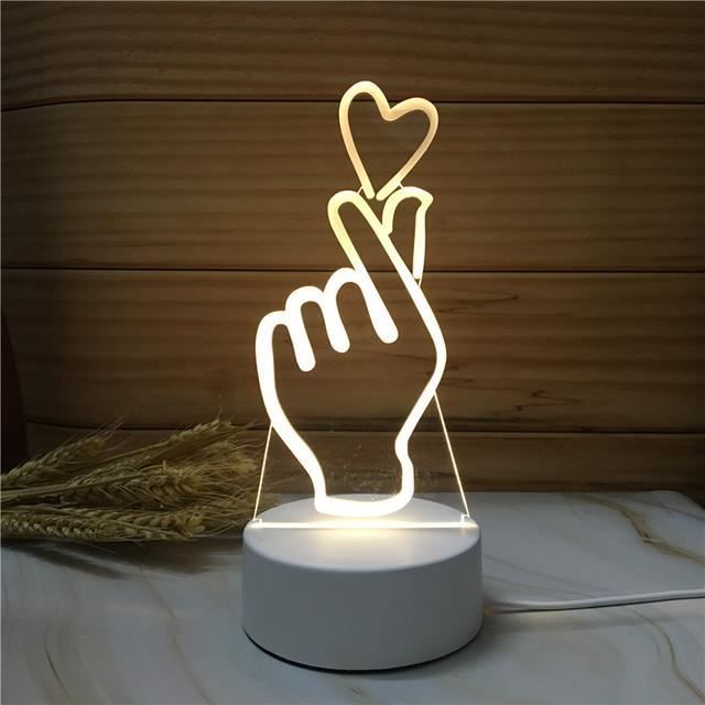 Veilleuse,Love in Hand-Warm white light--Lampe Led'illusion'hologramme ...