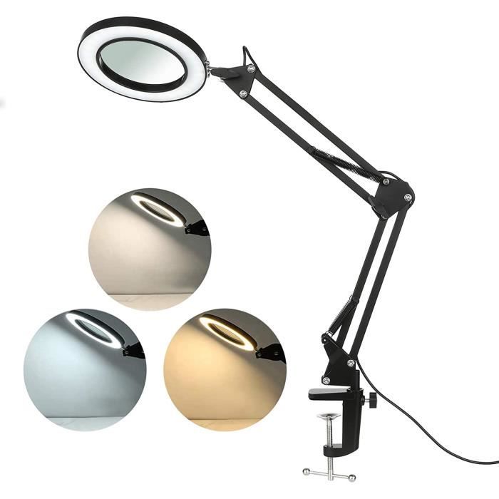 Lampe loupe à LED - ZGEER - 8x - Dimmable - Pince - Blanc - Cdiscount ...