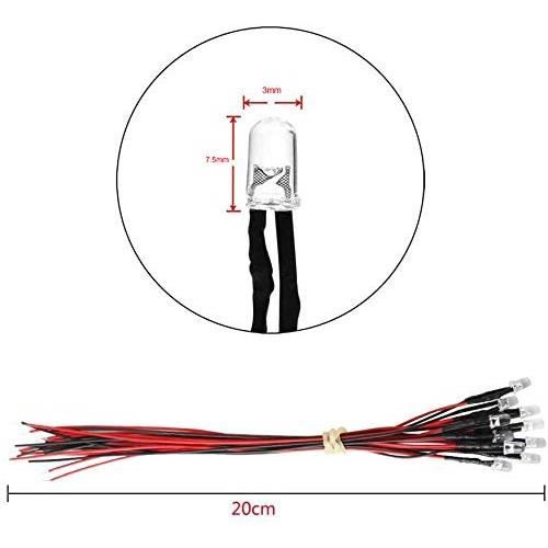 60Pcs Diode Led Pré-Câblée Lumière,Dc 12V , Ampoule Câblé+Support Led ...