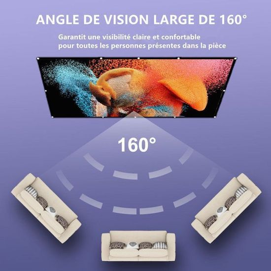 VISULAPEX Écran de Projection 120 Pouces Portable Pliable 16: 9 HD Anti ...
