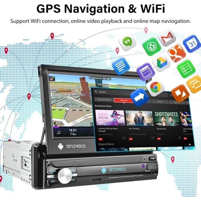 Autoradio An oid 1 Din GPS & WiFi RDS Autoradio Bluetooth Écran Tactile ...