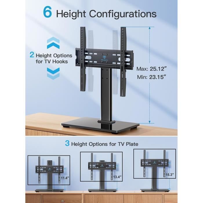 Support Tv Universel – Support Tv De Table Pour Téléviseurs Lcd Led De ...