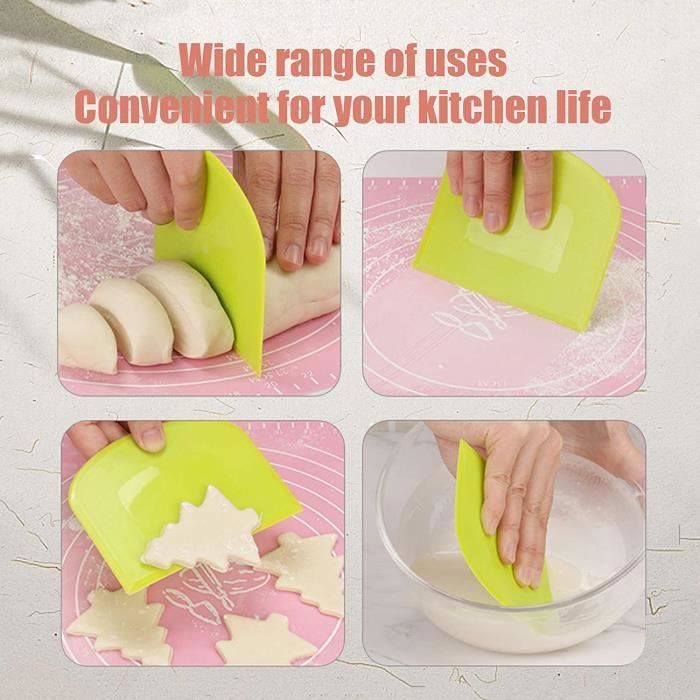 Spatule à pâte - Plastique - 2 pièces - Blanc & vert - Antidérapante ...