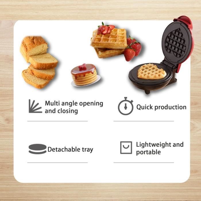 Mini gaufrier Machine à gaufres en forme de cœur pour petit déjeuner ...