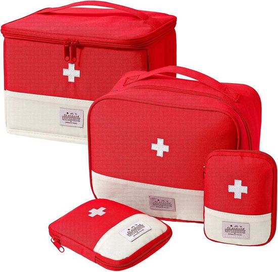 ViEinkaufen Lot de 4 trousses de premiers secours, sacs de premiers secours vides portables pour ...