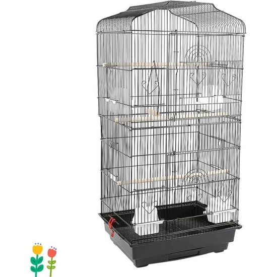 Volière Cage à Oiseaux sur roulettes Design Maison perchoirs Portes ...