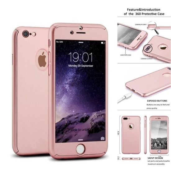 Coque/ Housse / Etui pour IPHONE 7 protection 360° intégrale avec film ...