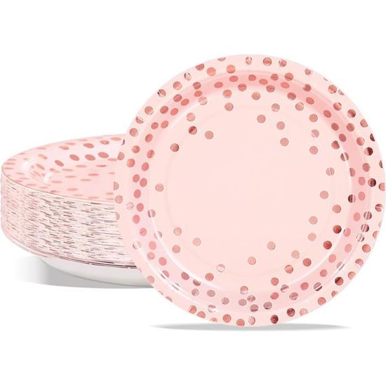 Assiette Jetable Anniversaire 50Pcs 18Cm Assiettes En Carton Jetables ...