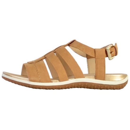 Sandales Femme - GEOX Vega D25R6D - Cuir - Cognac Cognac - Cdiscount ...