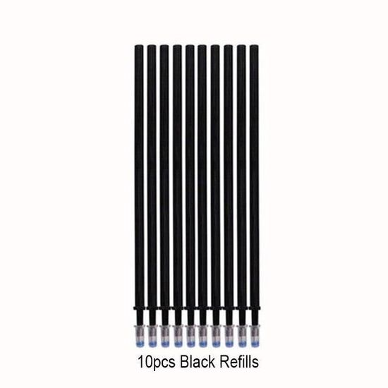 STYLO,10pcs Black Refills--effaceur Gel Transparent Stylo effaçable ...