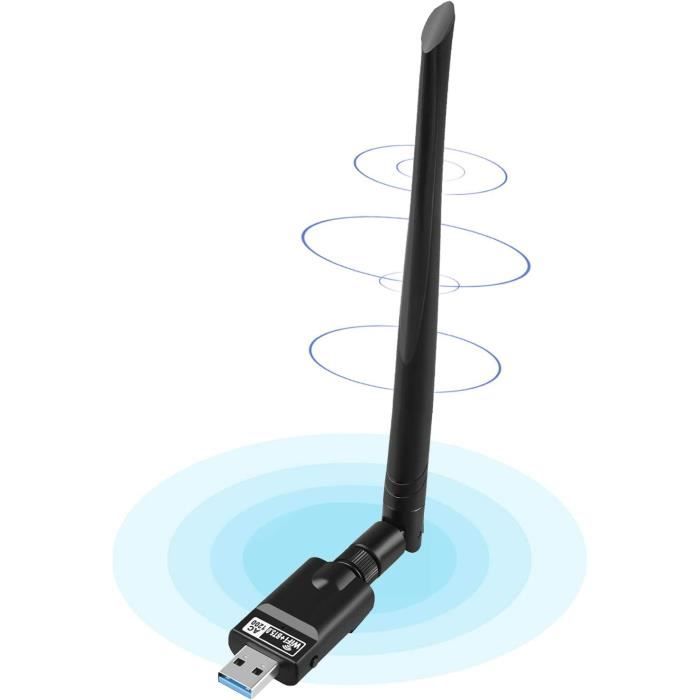 Clé Wi-FI, Adaptateur Wi-FI 1300 Mbps WiFi + émetteur Bluetooth 5.0 ...