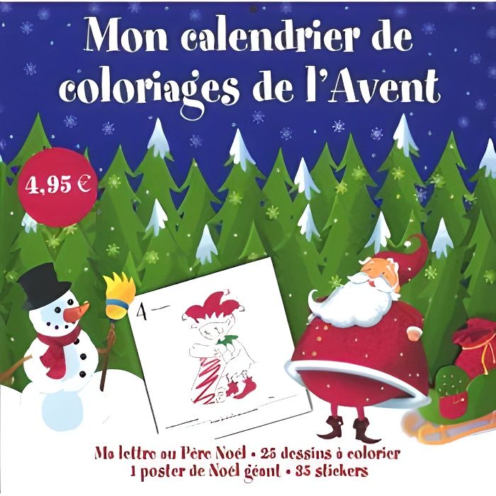 Mon calendrier de coloriage de l'Avent - Cdiscount Librairie