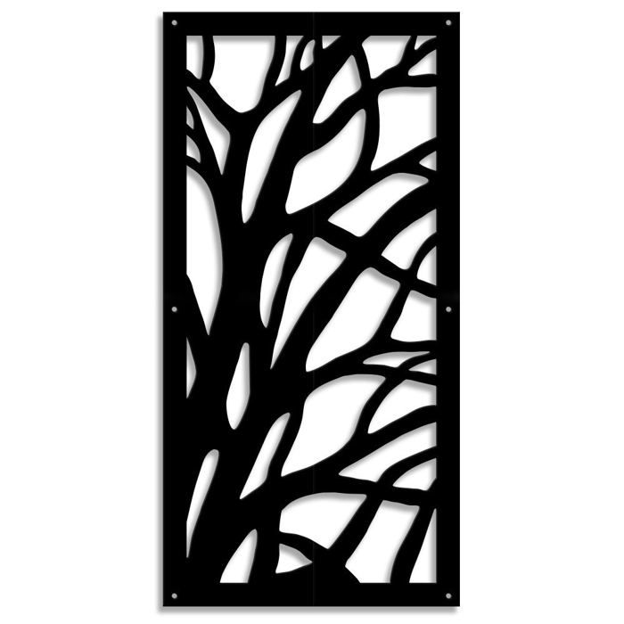 Panneau en PVC ajouré Pare soleil - TREE - noir - 98x198 cm - Cdiscount ...