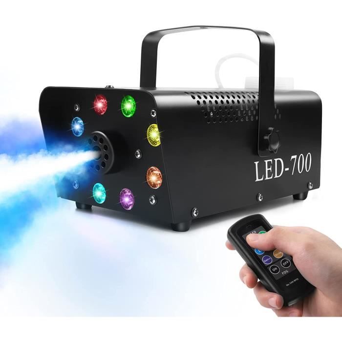 Machine à fumée 700 W avec 8 LED RVB télécommande sans fil uniquement ...