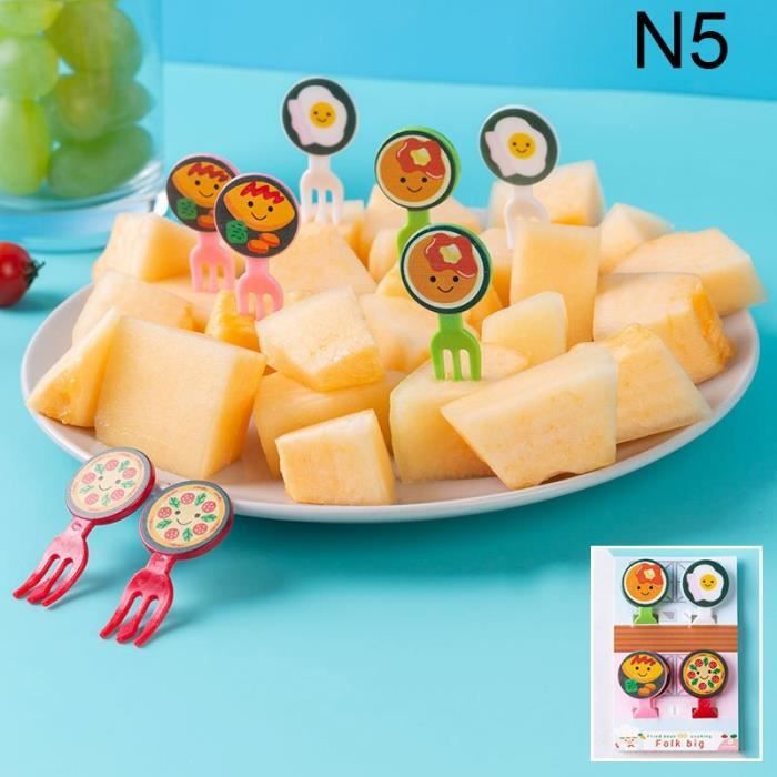 (8Pcs)Mini fourchette à fruits de dessin animé pour enfants, Snack ...