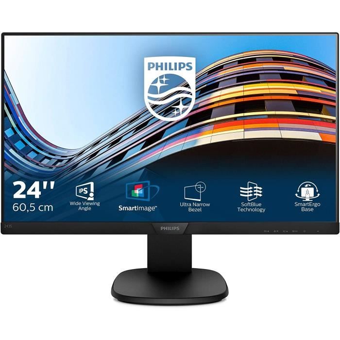 Philips Monitors 23.8" 1920 x 1080 IPS 5 ms GtG Ecran PC 243S7EYMB/00 ...