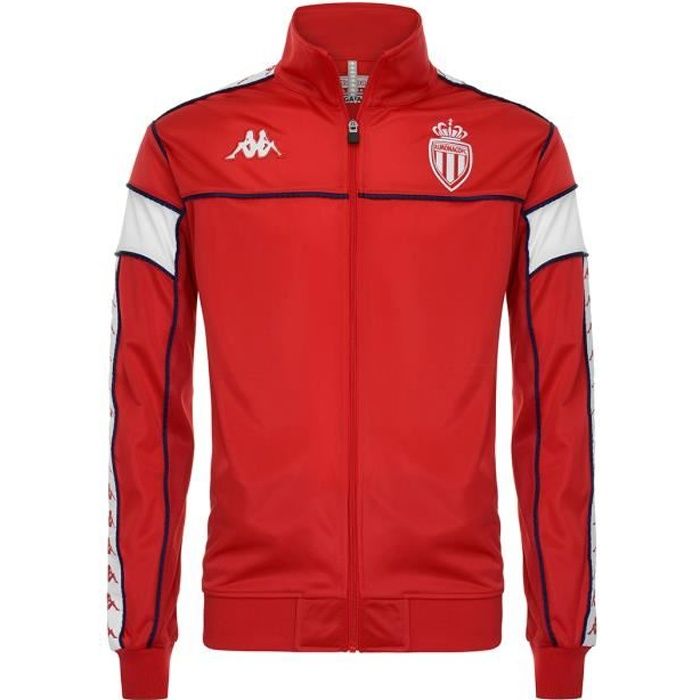 Kappa - Sweat zippé Merez AS Monaco Homme Rouge Rouge, rouge foncé ...