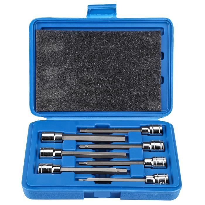7 Piece Extra Long Hexagonal Socket Set 3-4-5-6-7-8-10mm Diameter ...