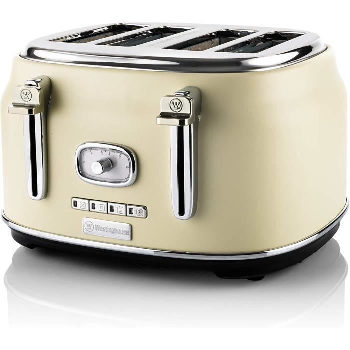 Toaster Retro - Grille-Pain À 4 Tranches - Blanc[J371] - Cdiscount ...