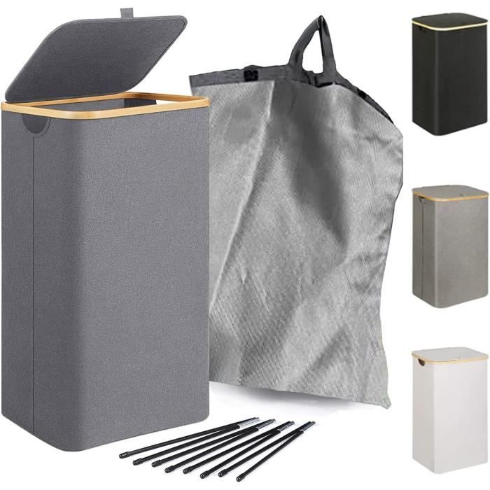 Panier À Linge Avec Couvercle Et Sacs À Linge Amovibles, Grand Panier À ...