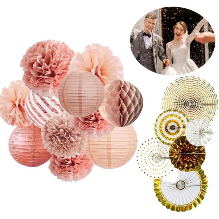Décorations De Fête, Serpentins, Éventails En Papier, Pompons En Soie ...