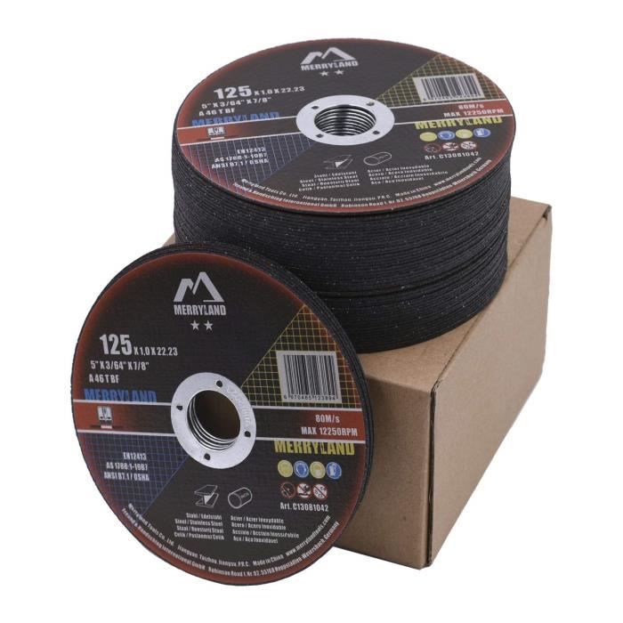 Merryland Disque à Tronçonner 125 Métal INOX Acier Fer, 125 X 1,0 mm ...